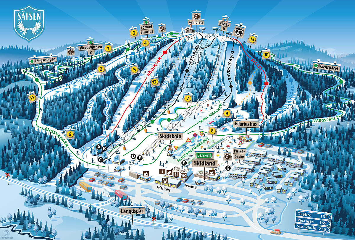 Alla backar har spännande features! | Säfsen Resort
